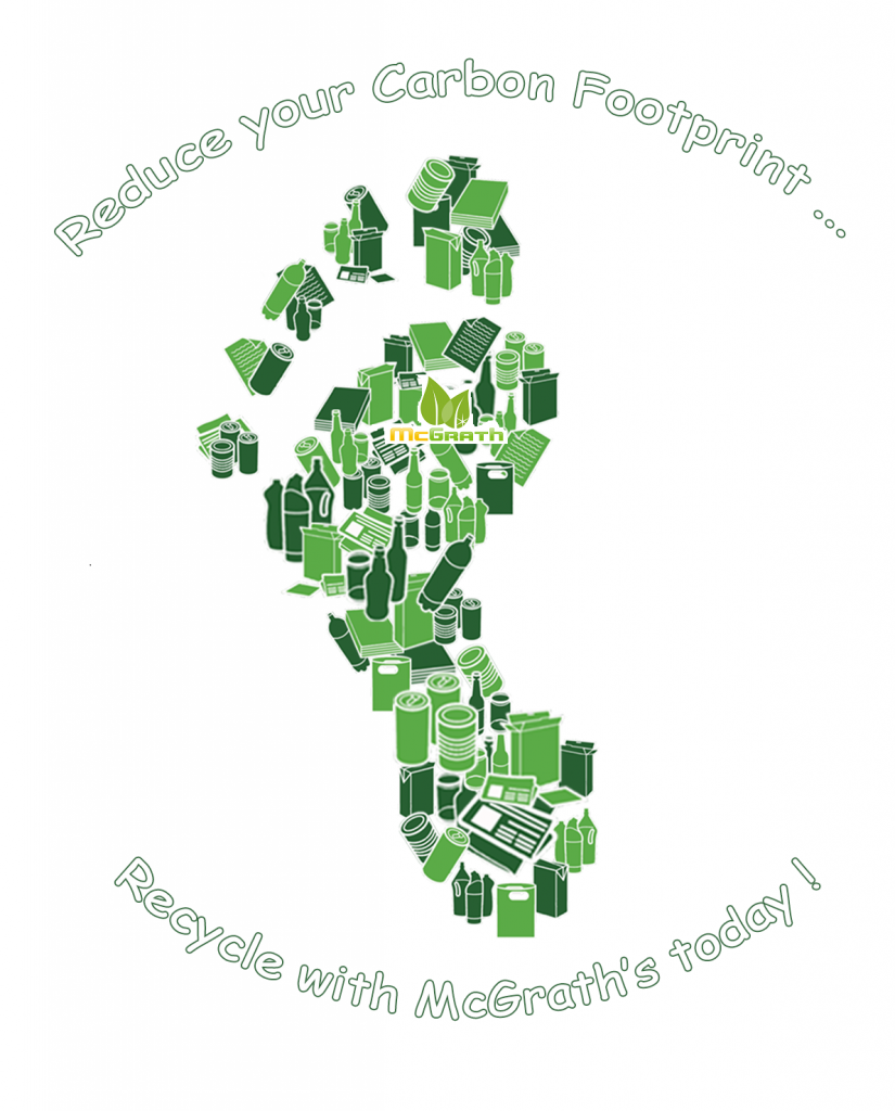 Foot print recycling embedded logo - Mc Grath Waste
